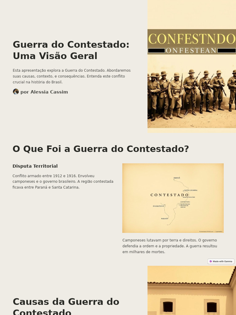Guerra do Contestado: Causas e Consequências | PDF