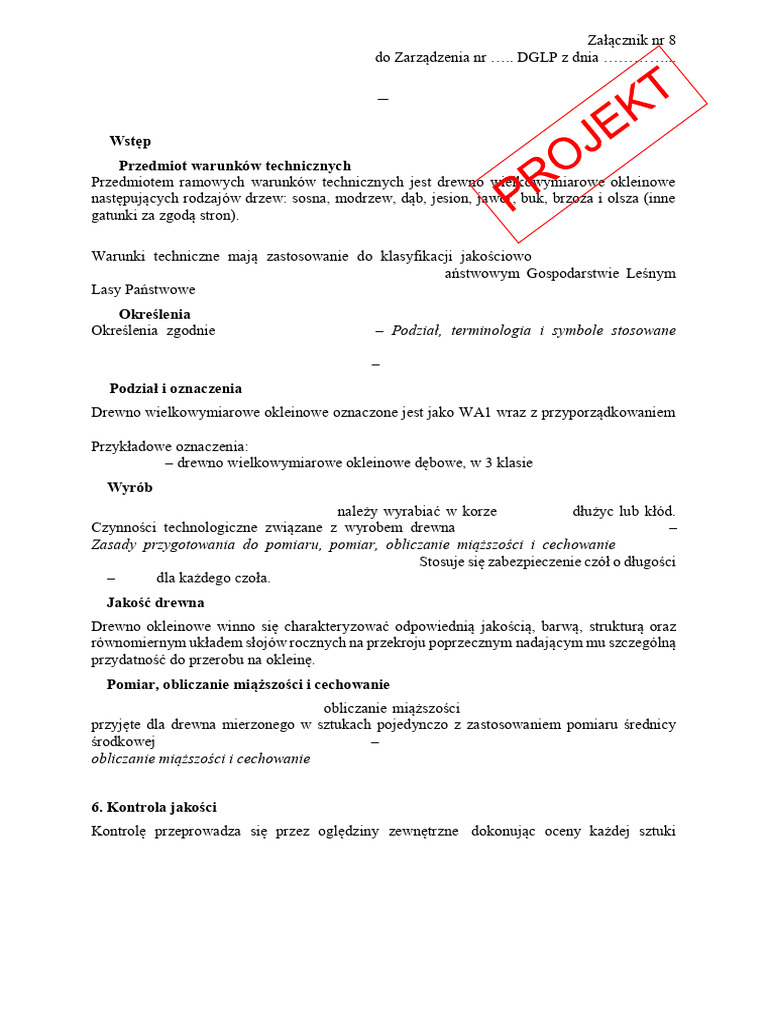 Drewno Specjalne Mod2024 v1.0 | PDF