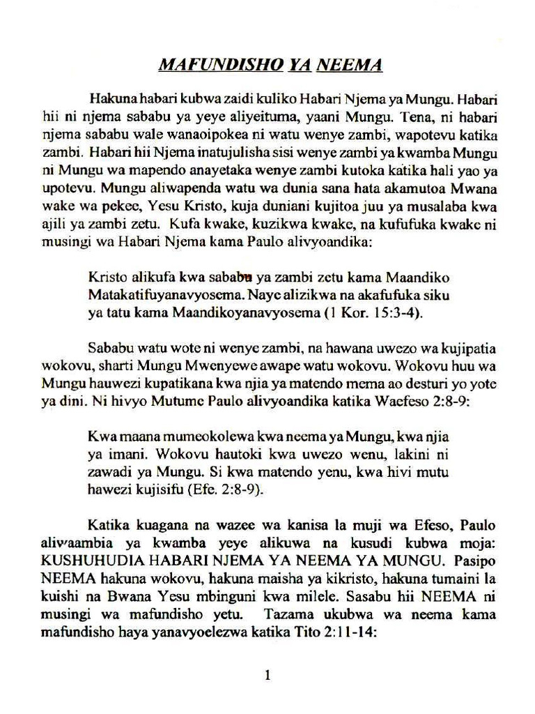 Neema Za Mungu | PDF