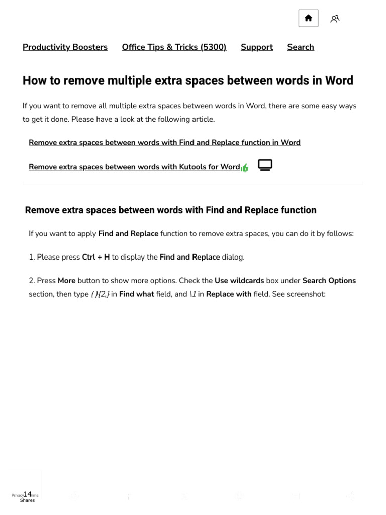How To Remove Multiple Extra Spaces Between Words in Word | PDF ...
