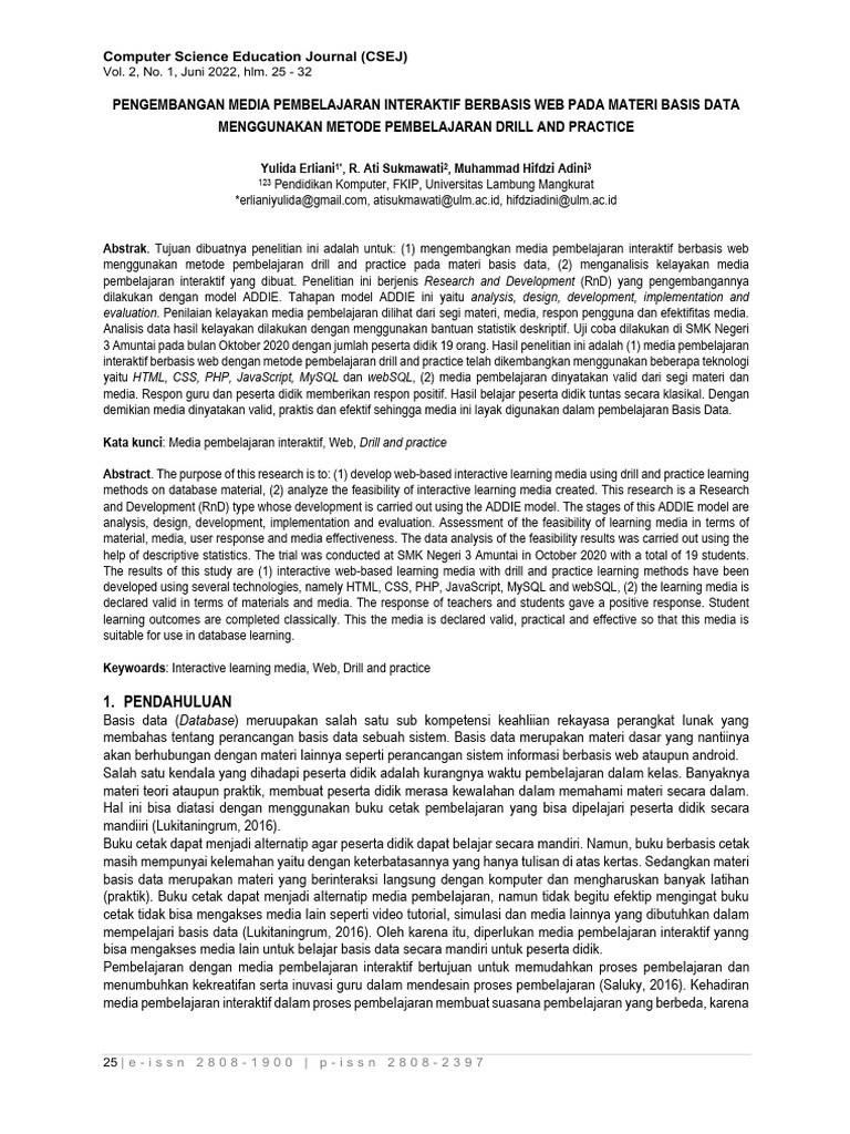 Pengembangan Media Pembelajaran Interaktif Berbasis Web Pada Materi Basis Data Menggunakan ...