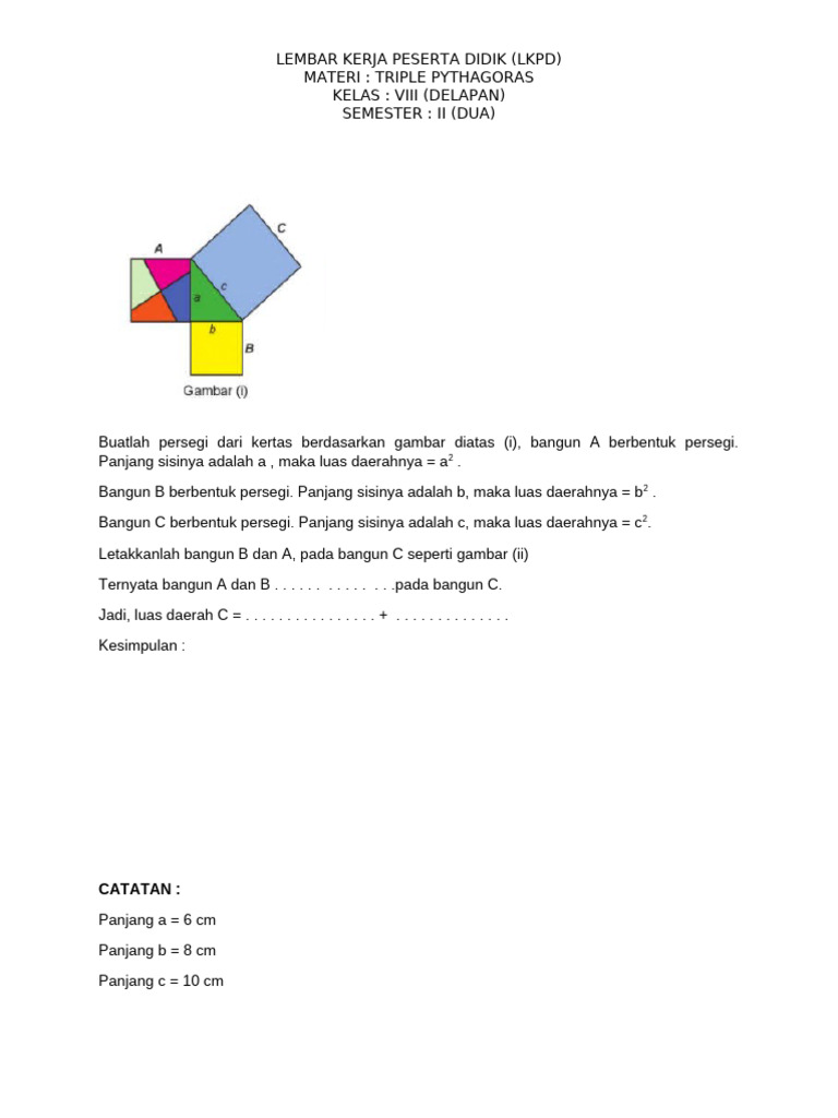 LKPD Membuktikan Triple Pythagoras-1 | PDF