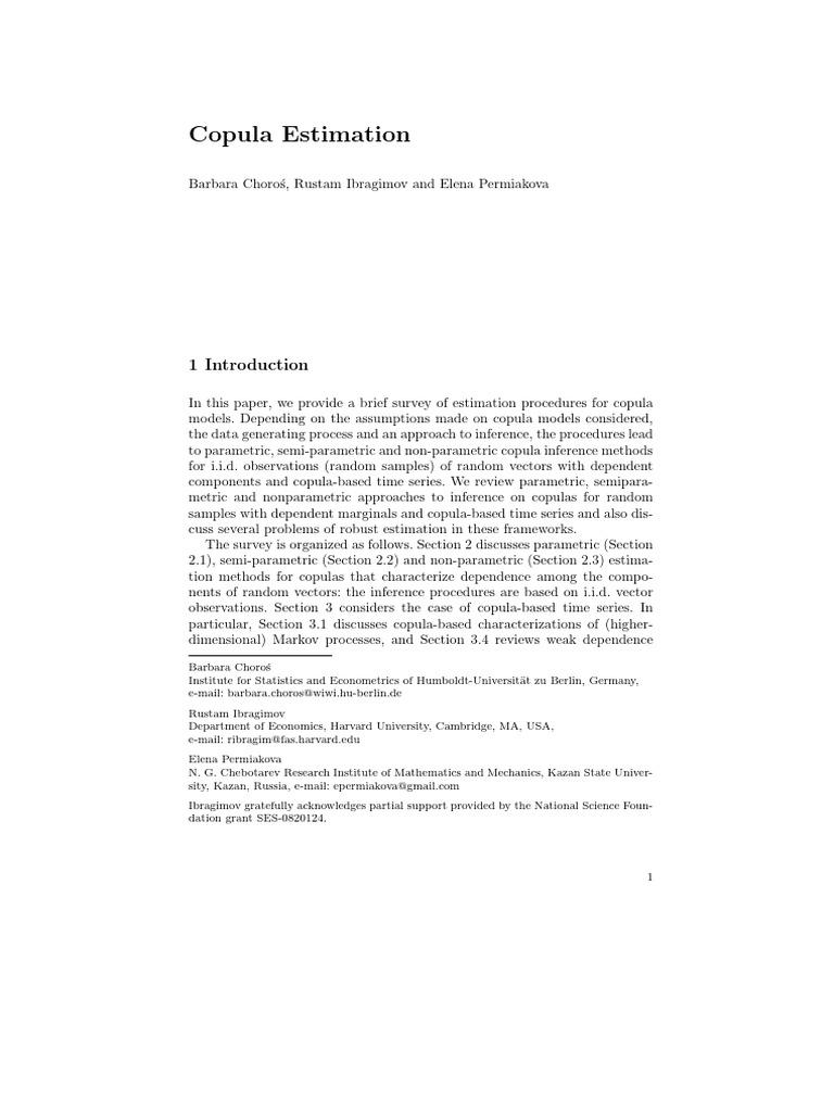 Referensi Estimasi Copula | PDF | Statistical Inference | Time Series