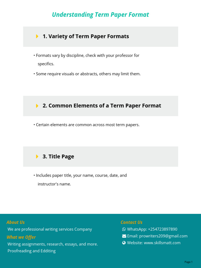 Understanding Term Paper Format | PDF