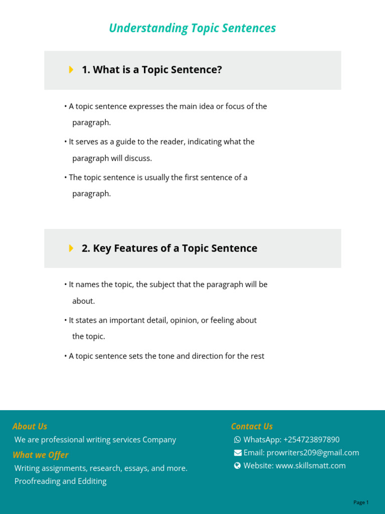 Understanding Topic Sentences | PDF