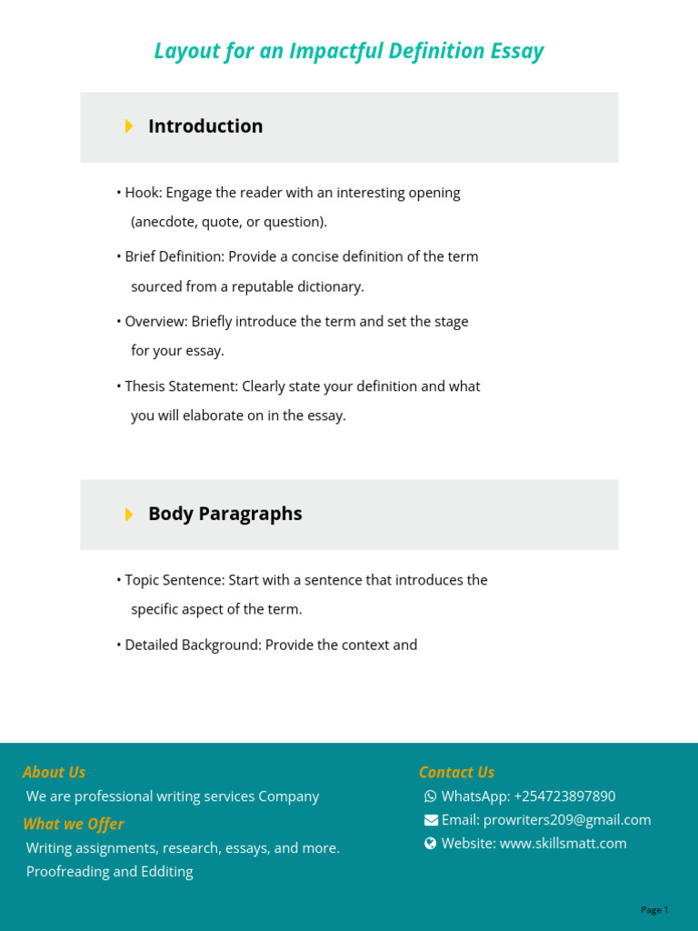 Crafting an Impactful Definition Essay | PDF