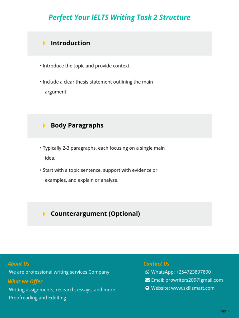 Perfect Your Ielts Writing Task 2 Structure | PDF