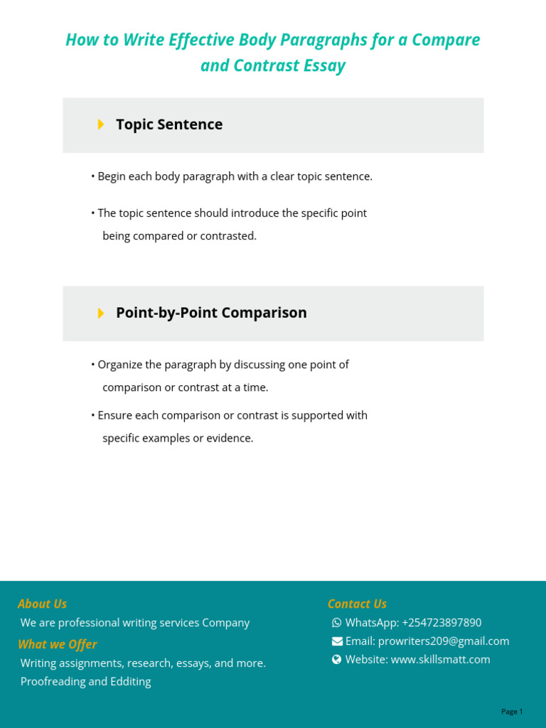 How To Write Effective Body Paragraphs For A Compa | PDF