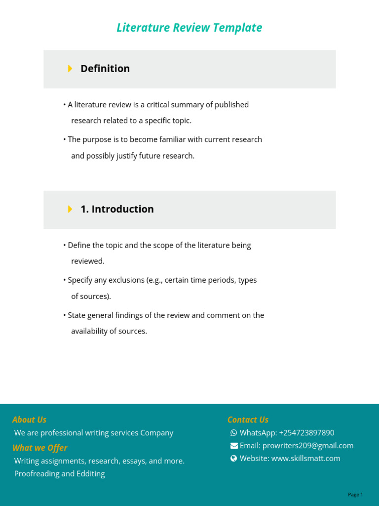 Literature Review Structure Guide | PDF | Editing | Proofreading