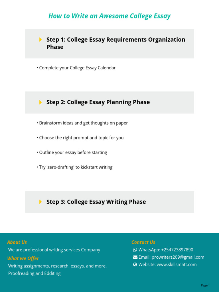 How To Write An Awesome College Essay | PDF