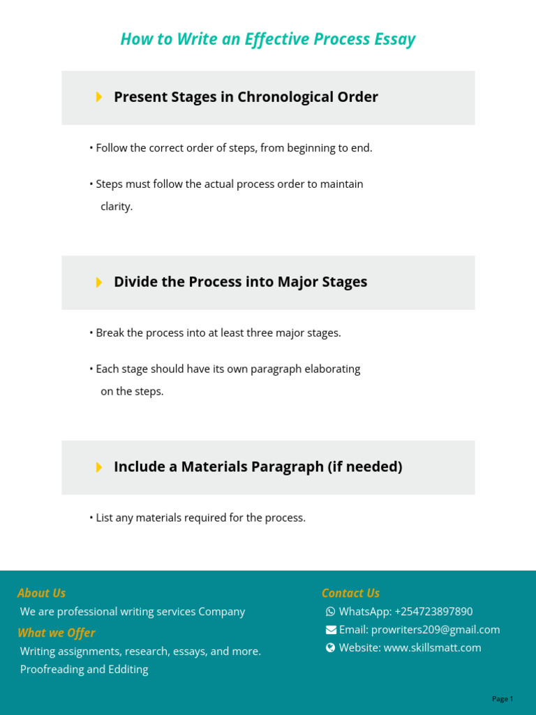 How to Write an Effective Process Essay | PDF
