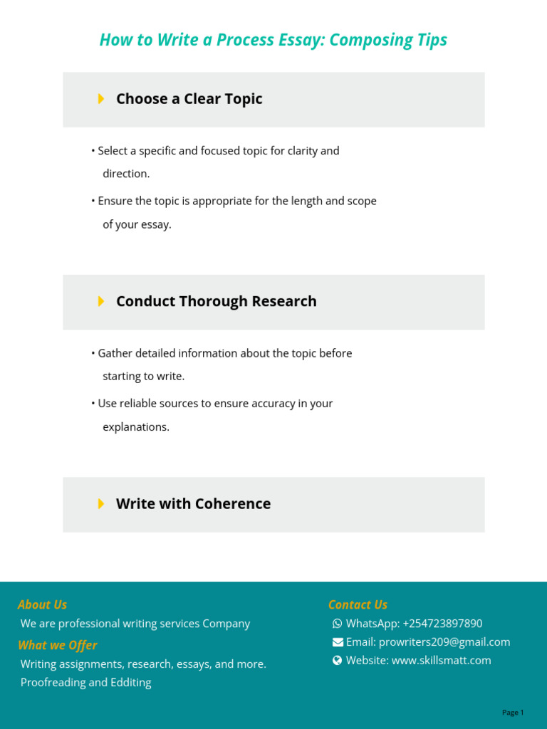 How To Write A Process Essay Composing Tips | PDF