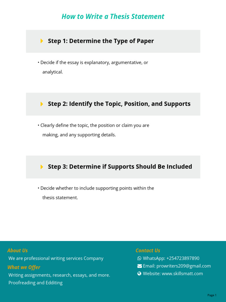 Crafting an Effective Thesis Statement | PDF