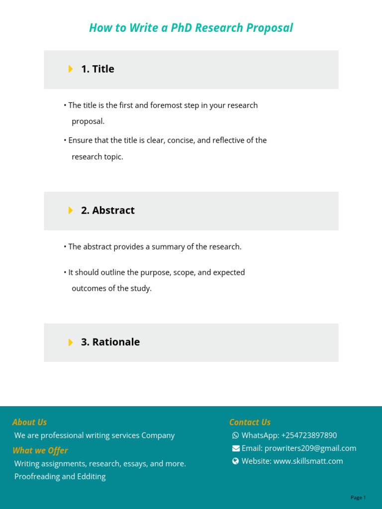 How To Write A PHD Research Proposal | PDF