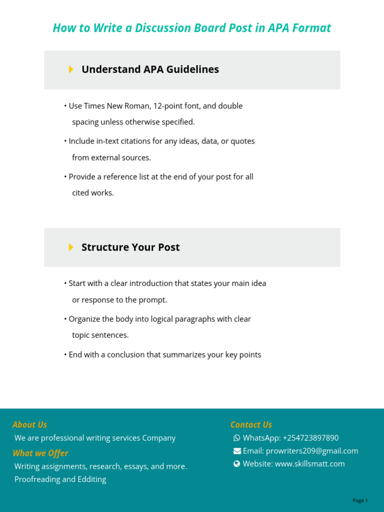 Writing Discussion Posts in APA Format | PDF
