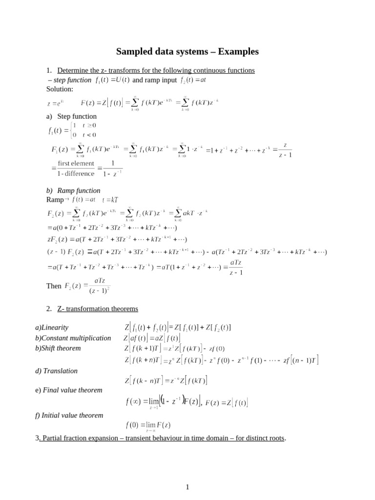 Sampled Data Systems - Examples | PDF | Control Theory | Stability Theory