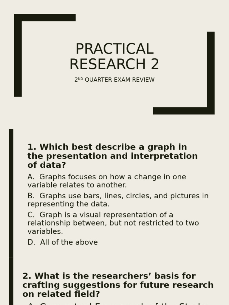 Pr2 2nd Quarter Exam Review | PDF | Statistics | Methodology