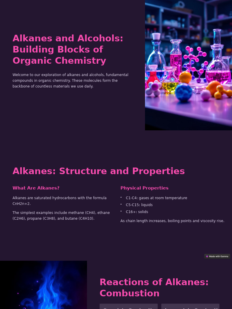 Alkanes and Alcohols Building Blocks of Organic Chemistry | PDF ...
