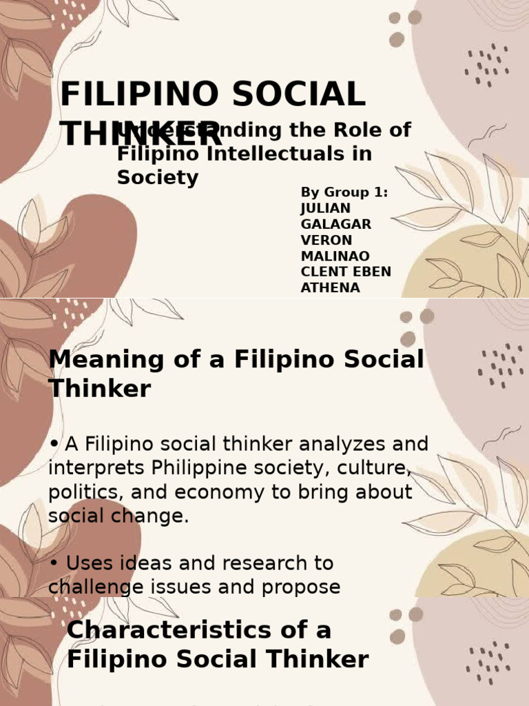 Filipino Social Thinkers Explained | PDF