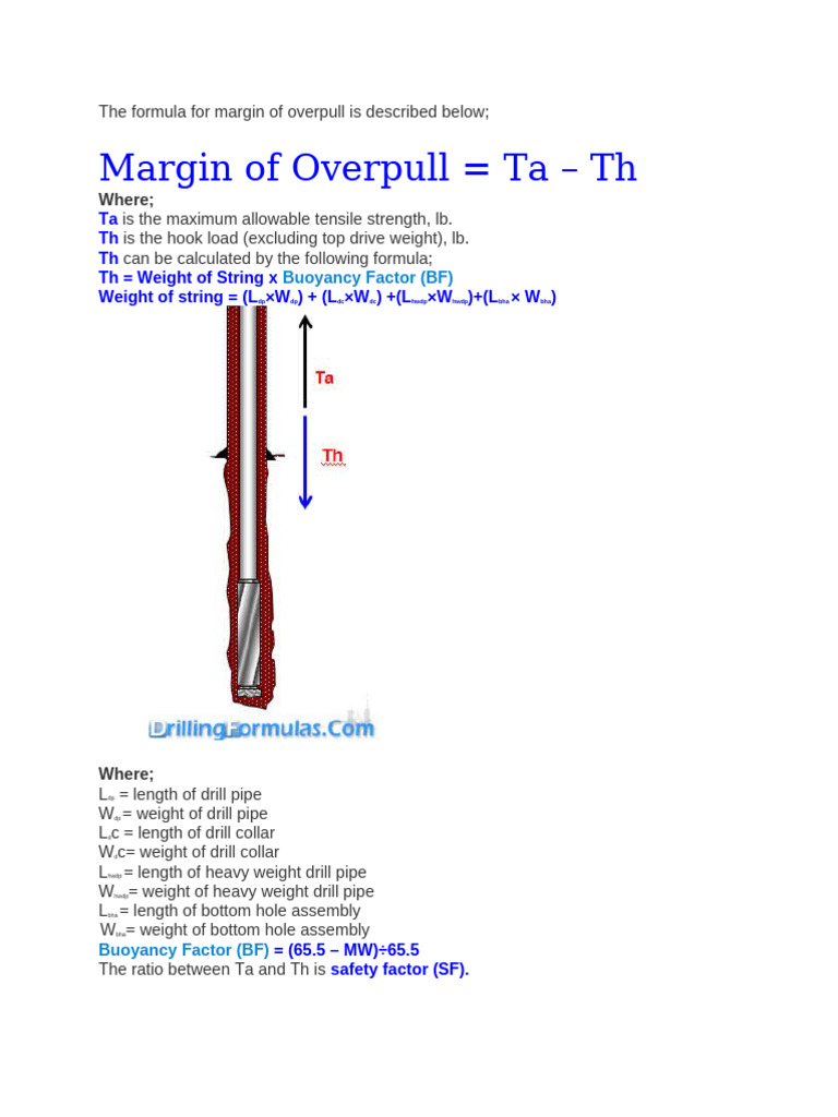 Calculate Margin of Overpull | PDF