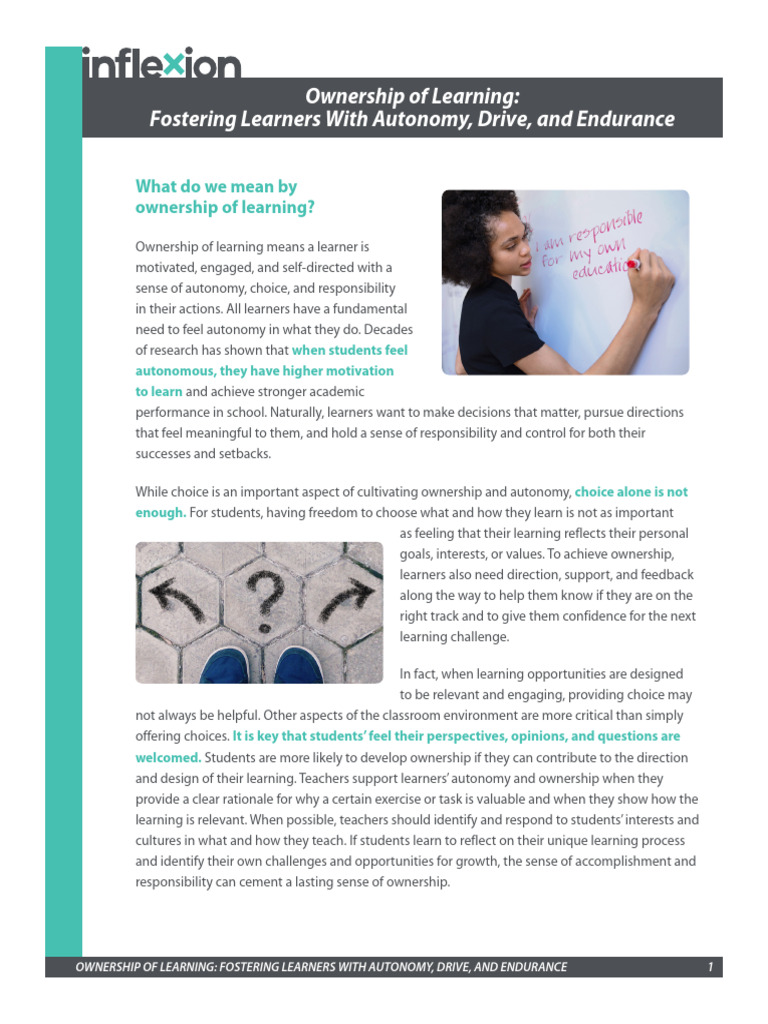 Fostering Learner Autonomy and Ownership | PDF | Learning | Autonomy