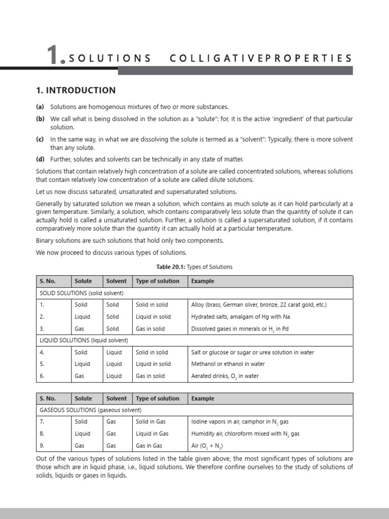 1.solutions and Colligative Properties | PDF | Solubility | Solvation