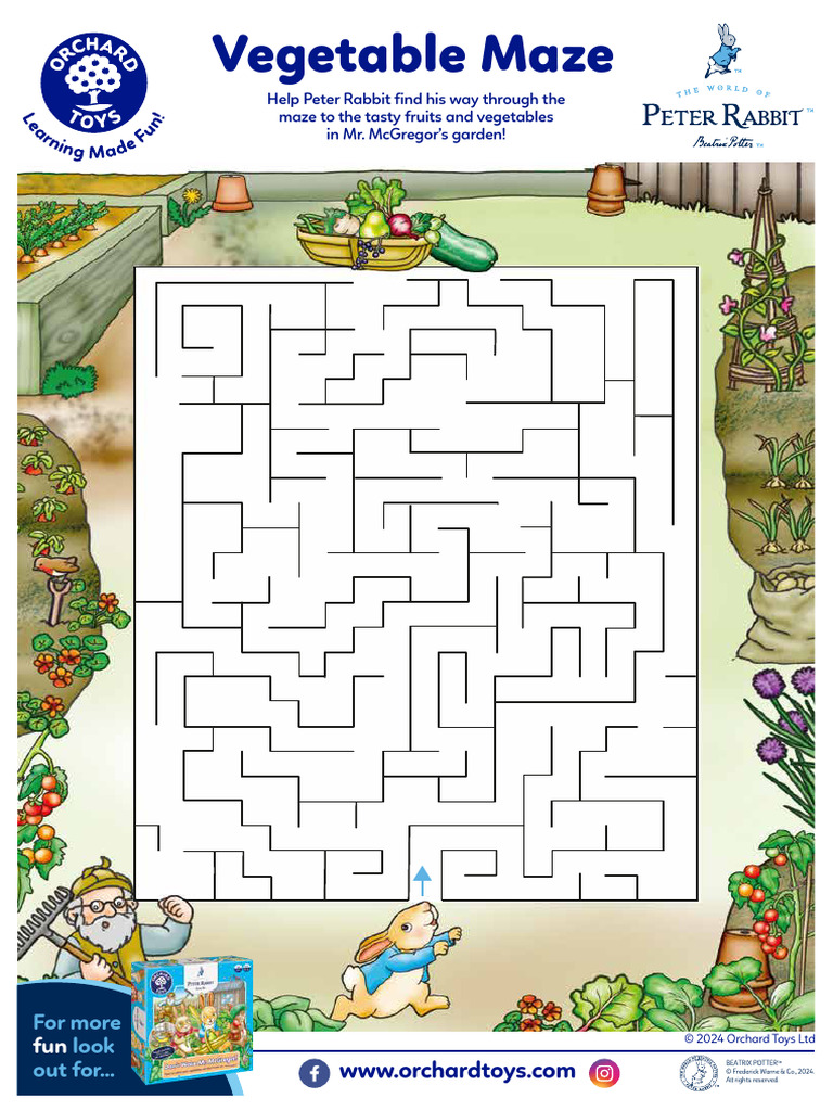 Vegetable Maze Activity Sheet | PDF