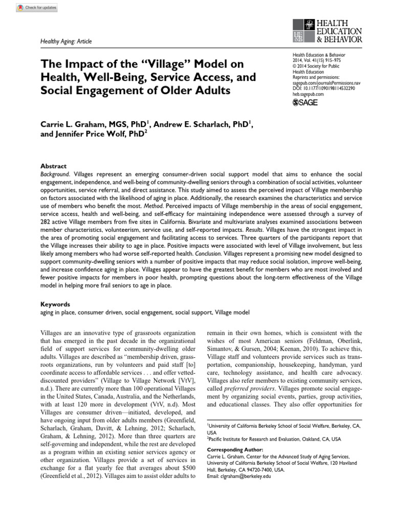 The Impact of The "Village" Model | PDF | Regression Analysis