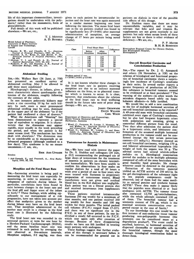 Oat-Cell Bronchial Carcinoma and Catecholamine Production | PDF ...