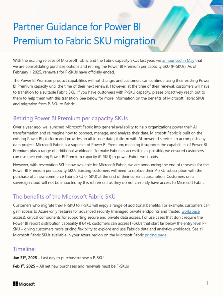 Partner Guidance For P To F SKU Transition | PDF | Microsoft | Cloud ...