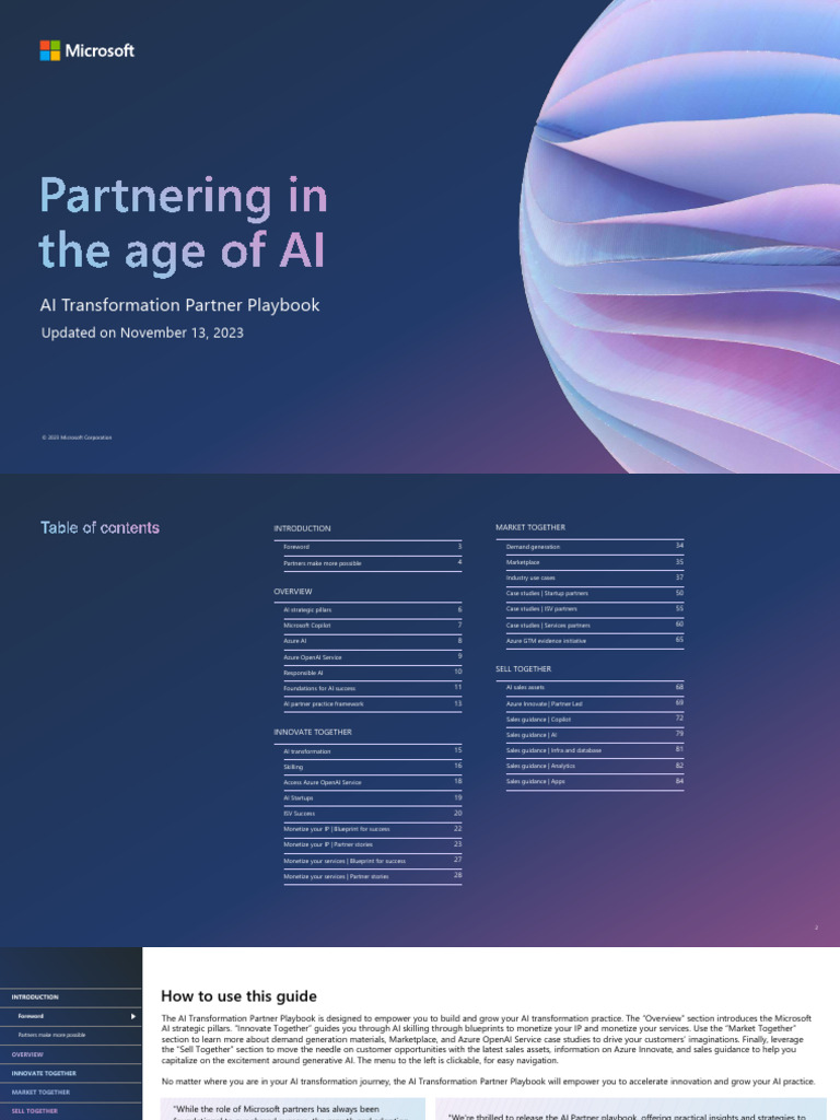 Microsoft AI Transformation Partner Playbook V2 | PDF | Artificial Intelligence | Intelligence ...