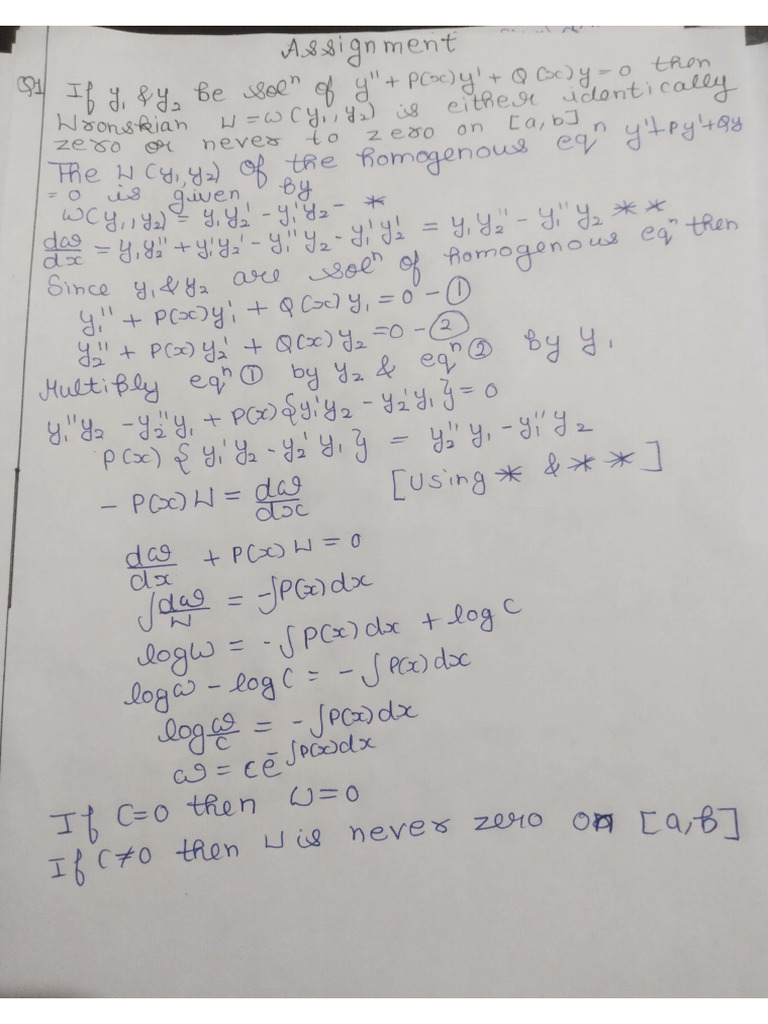 Differential Equations Assignment | PDF