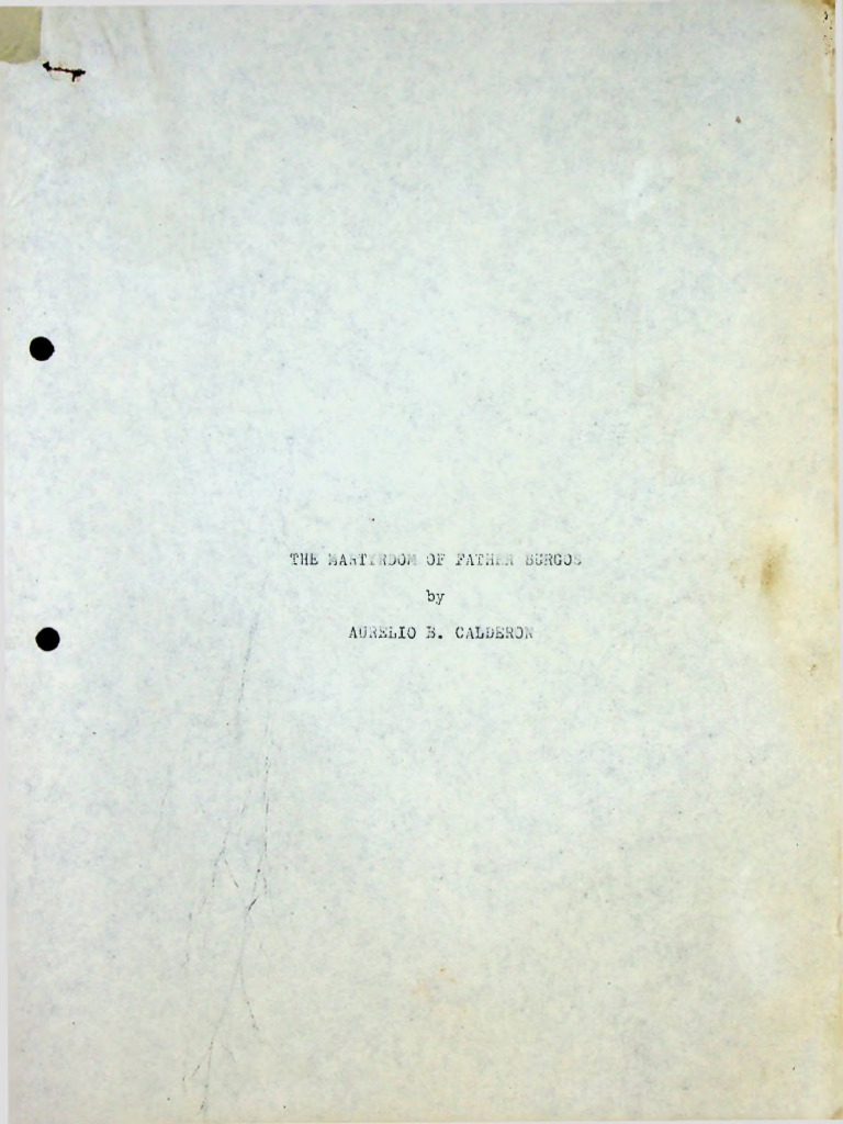 The Martyrdom of Father Burgos by Aurelio B. Calderon 1963 | PDF ...
