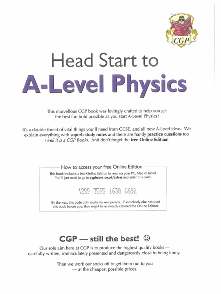 Head Start To A-Level Physics (CGP Guide) | PDF