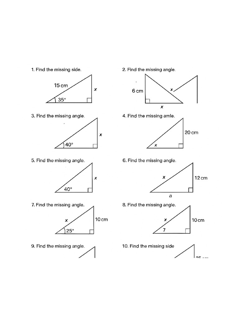 SOH CAH TOA Assignment 1 | PDF