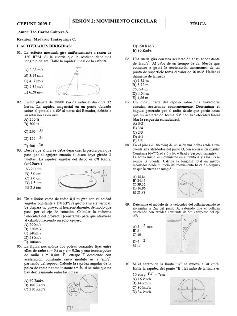 Movimiento Circular | PDF | Aceleración | Velocidad