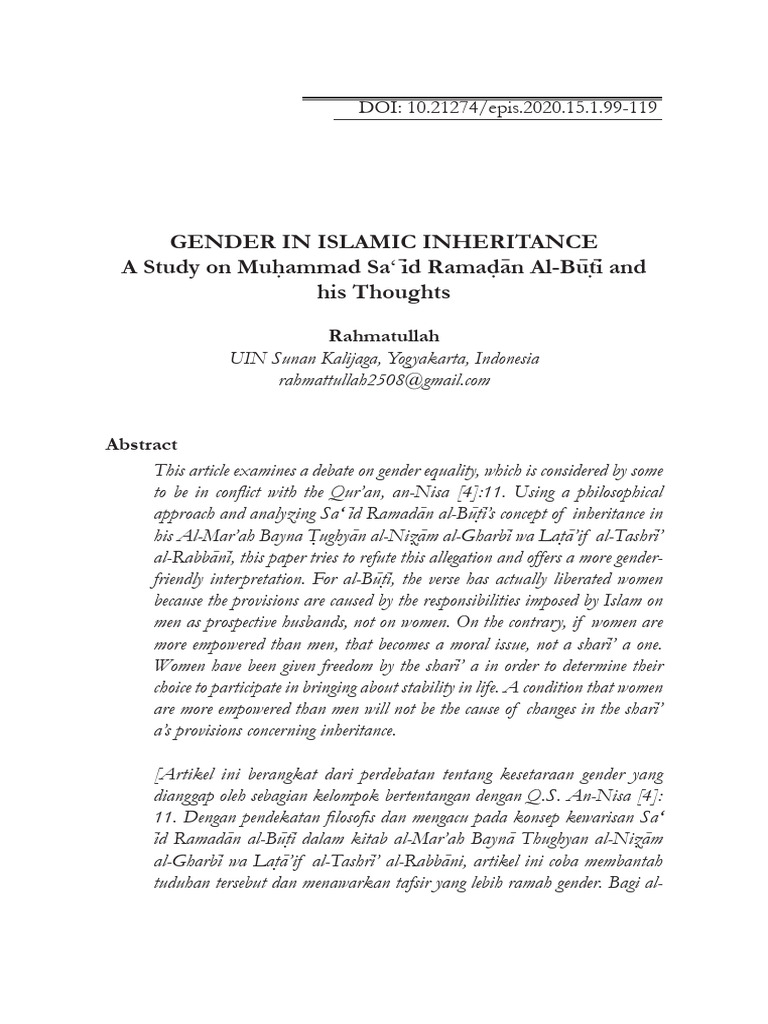 Gender in Islamic Inheritance | PDF | Sharia | Inheritance