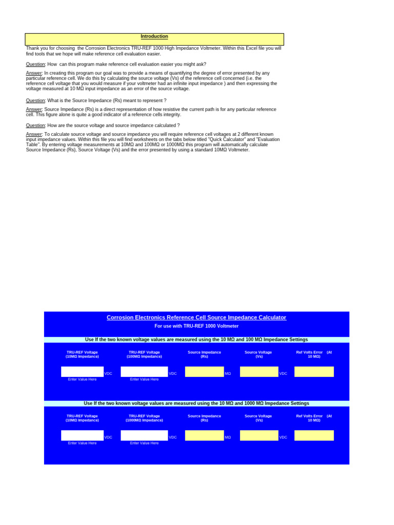 TRU-REF 1000 Reference Cell Evaluation | PDF | Electrical Impedance ...