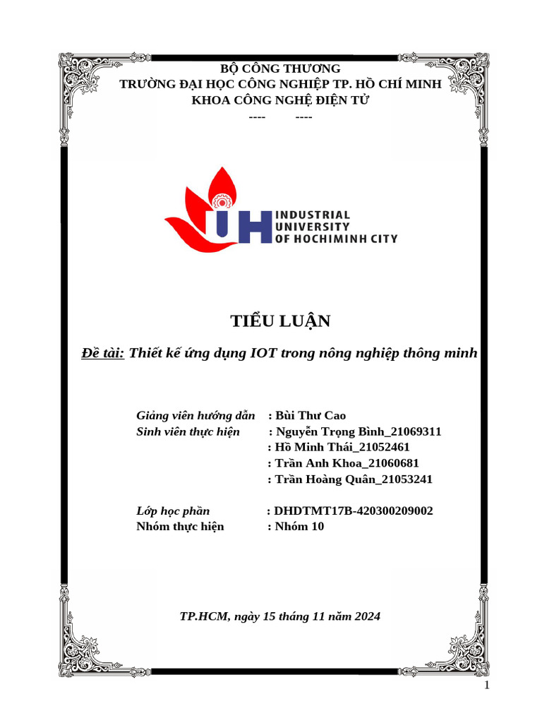Iot Nhom 10 | PDF
