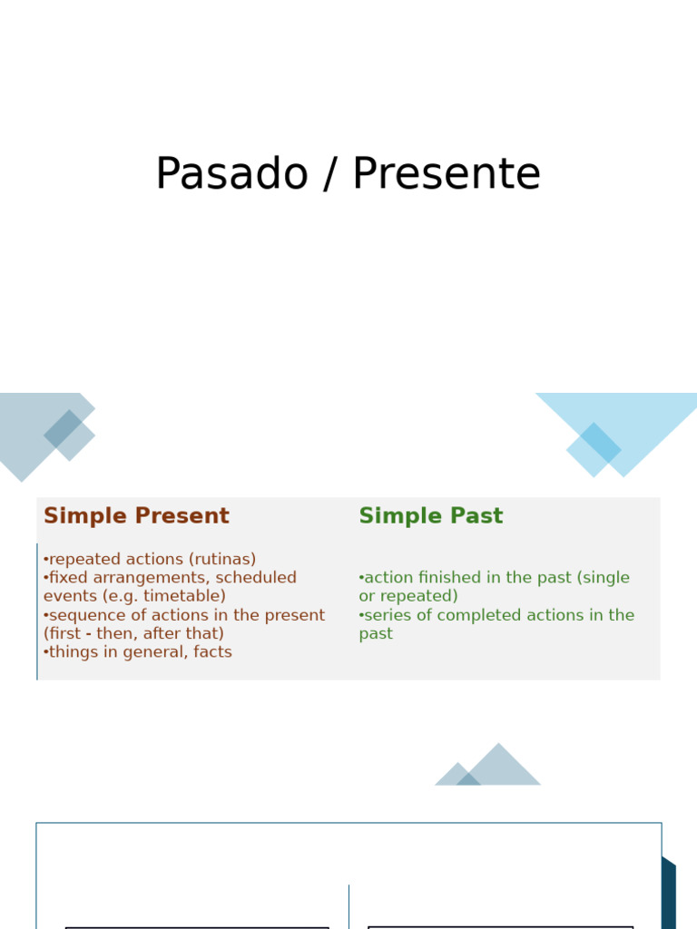 Pasado Vs Presente | PDF