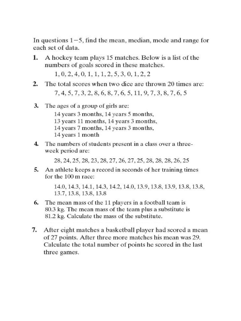 Mean, Median and Mode | PDF