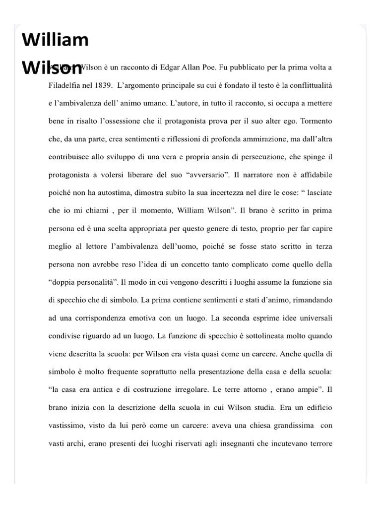 William Wilson | PDF