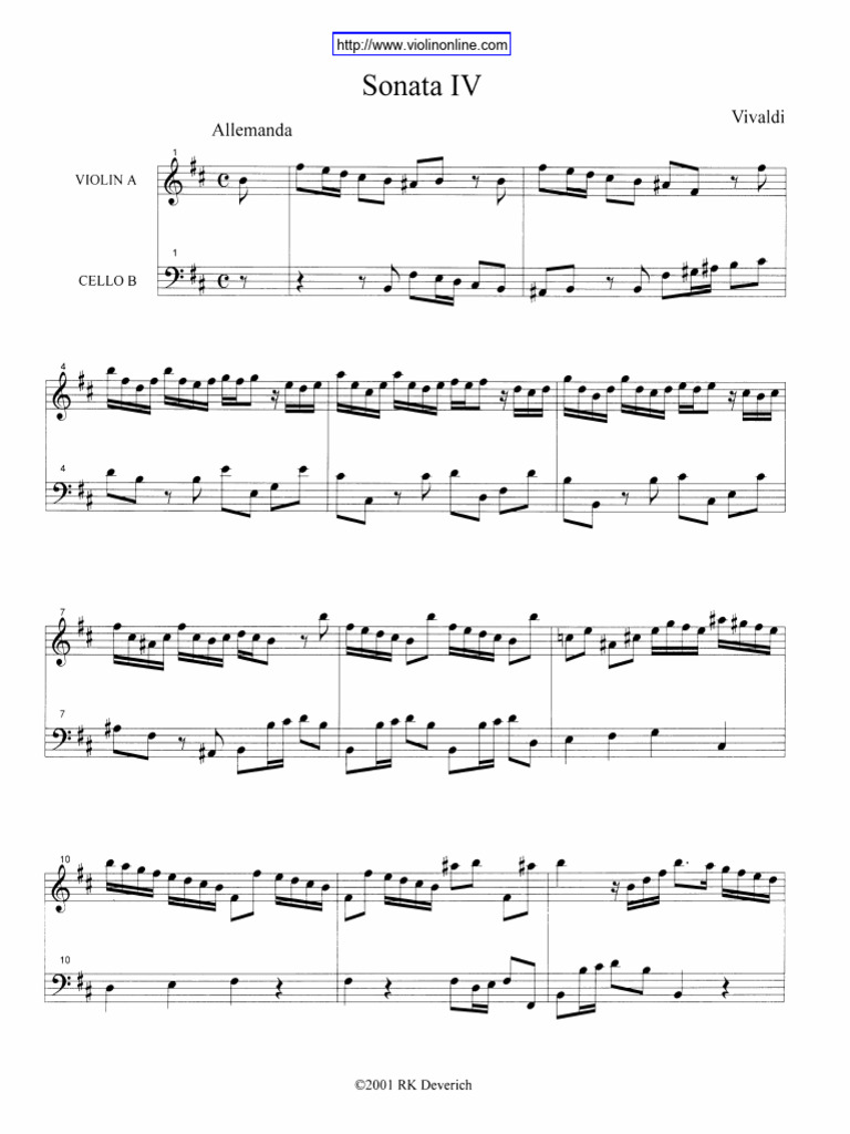 Sonata IV Op5. Vivaldi - Partitura | PDF