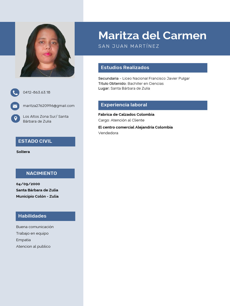 Currículum Maritza | PDF