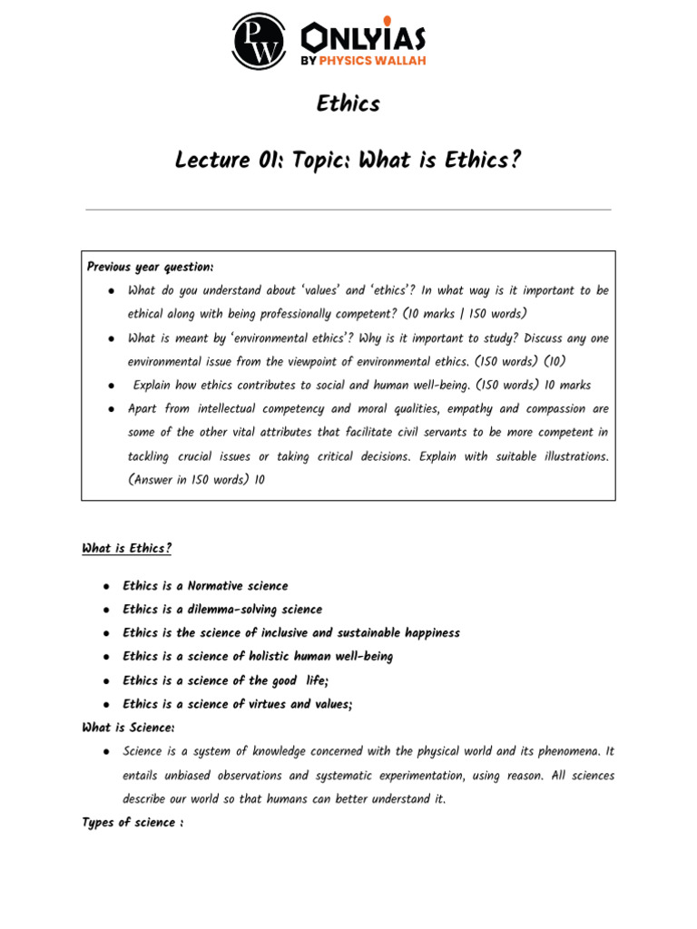 Ethics Pw | PDF | Morality | Well Being