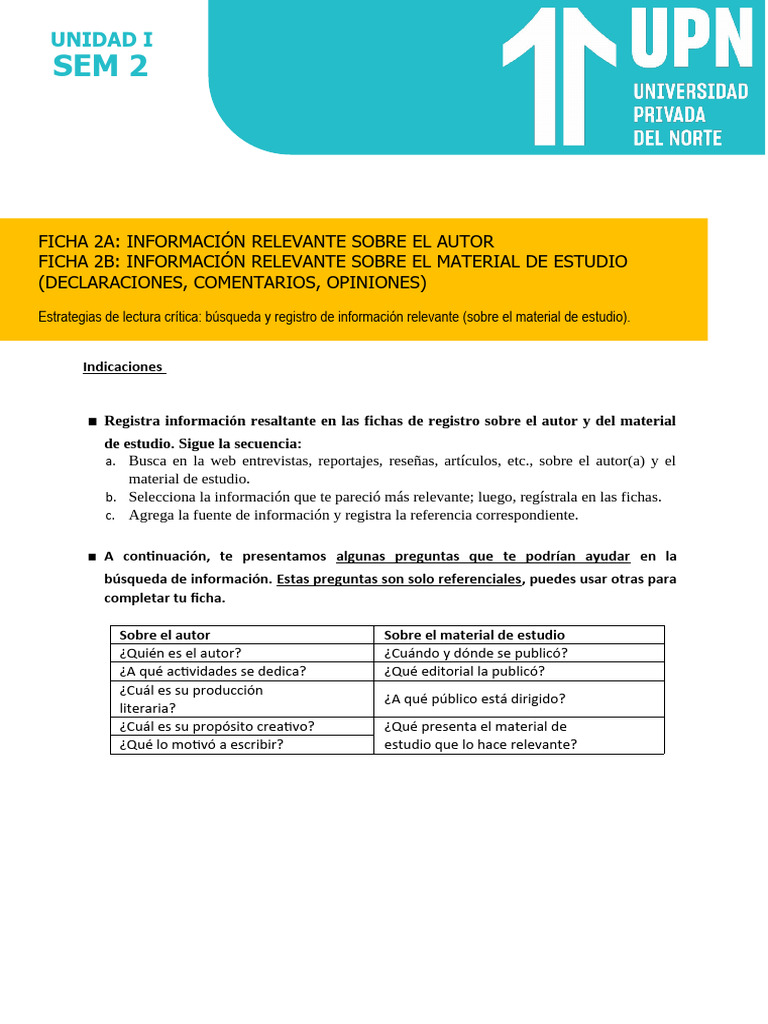 Ficha 2a-2b Información Autor y Comentarios s2 | PDF | Edgar Allan Poe ...