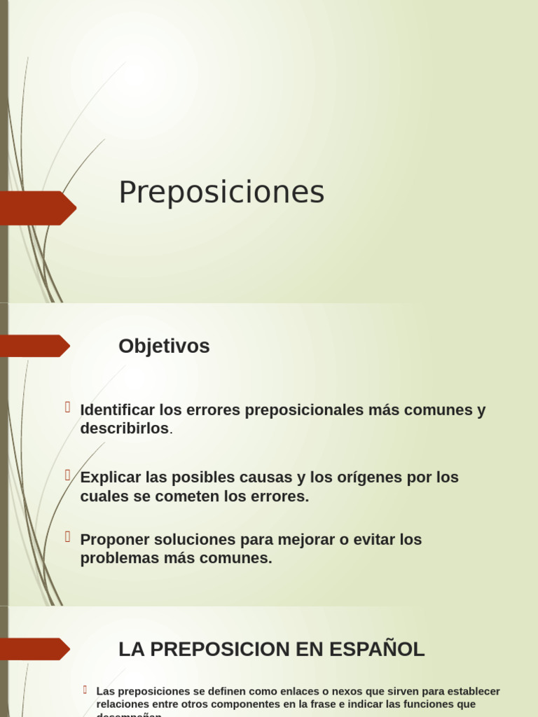 Preposiciones | PDF | Palabra | Adverbio
