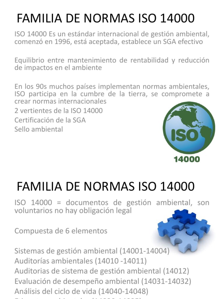 Familia de Normas Iso 14000 | Tecnología | Economias