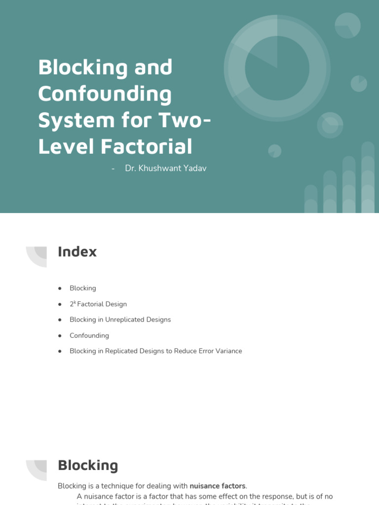 Blocking and Confounding in Factorial Design | PDF | Confounding ...