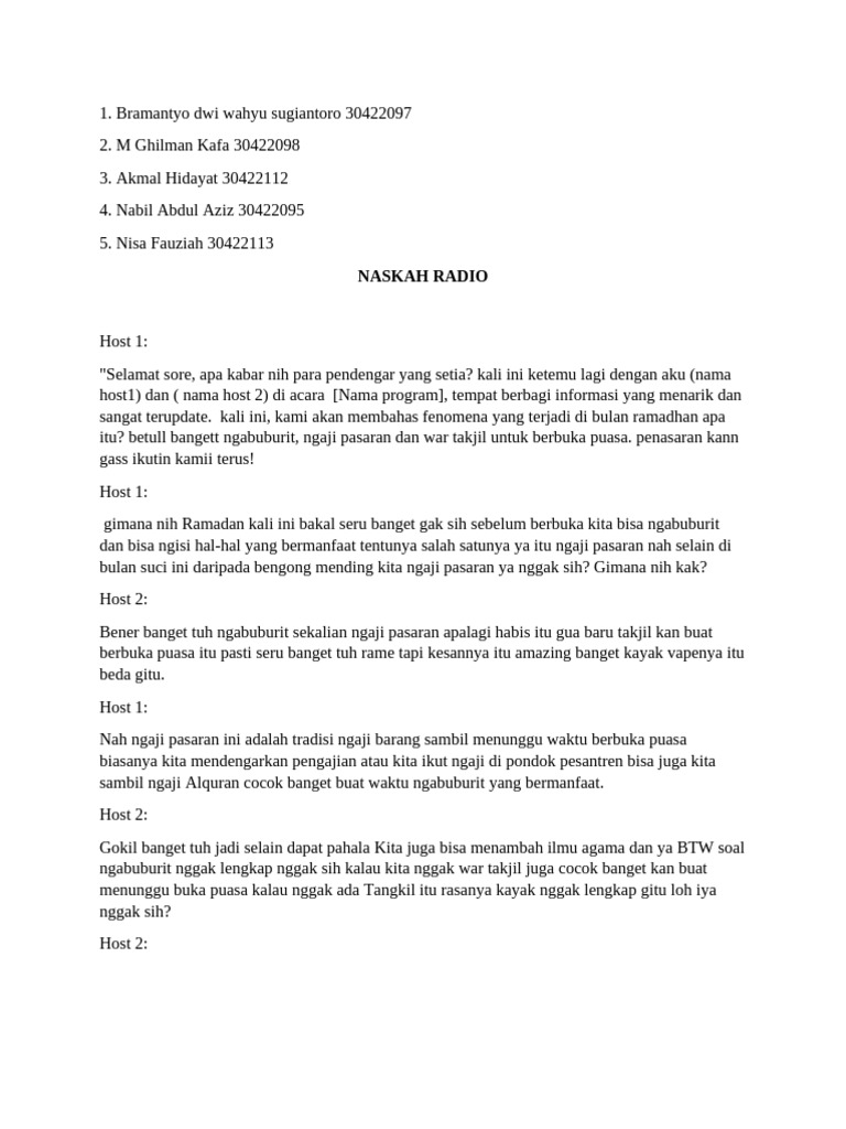 Naskah Radio | PDF